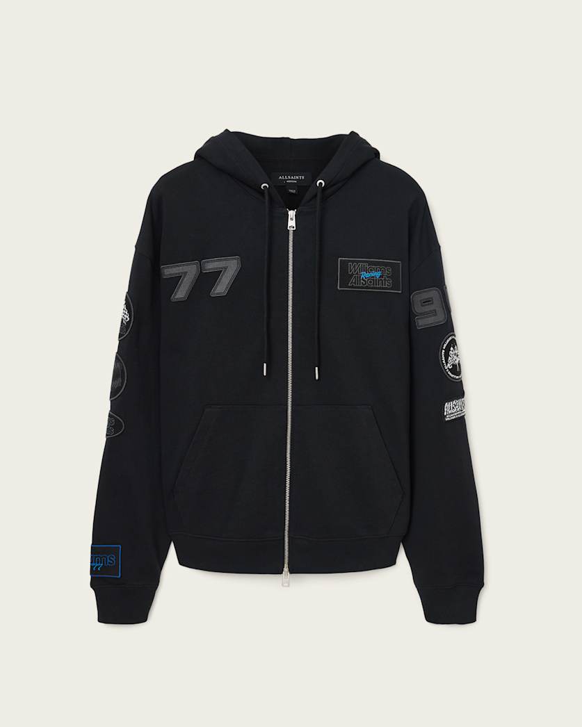 Williams X AllSaints Apex Zip Sweatshirt Jet Black | ALLSAINTS US
